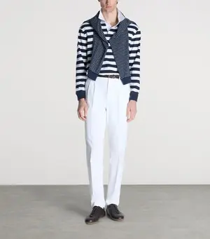 Dunhill Cotton-cashmere Stripe Polo Shirt