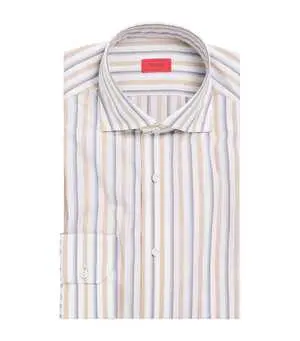 Isaia Egyptian Cotton Stripe Shirt - Blue