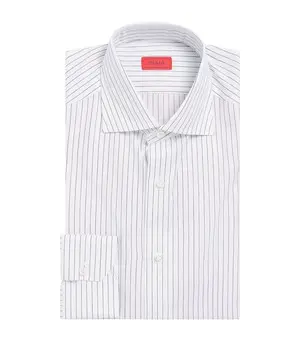 Isaia Cotton-silk Stripe Shirt - White