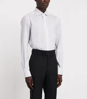 Isaia Cotton-silk Stripe Shirt