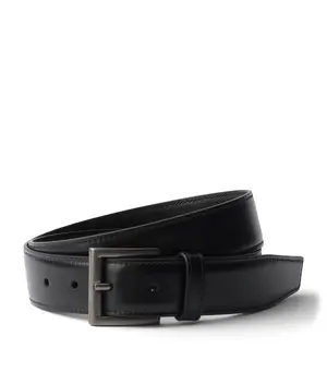 Prada Leather Square-buckle Belt - Black