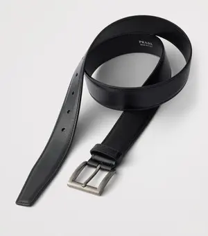 Prada Leather Square-buckle Belt