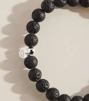 Tateossian Sterling Silver, Agate And Lava Bracelet