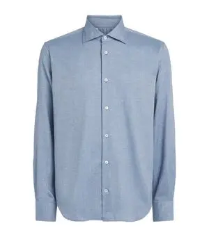 MAURIZIO BALDASSARI Cotton-lyocell Santini Shirt - Blue