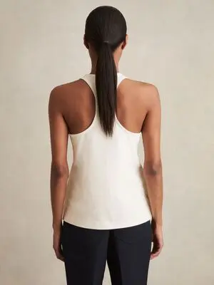 REISS Button Side Sleeveless Top