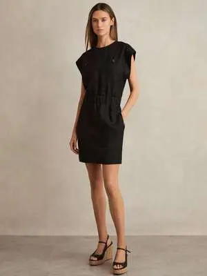 REISS Linen Short Sleeve Mini Dress