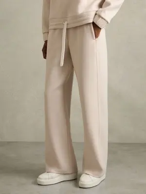 REISS Interlock Wide-leg Drawstring Joggers
