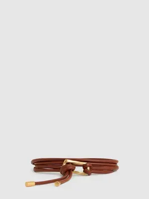 REISS Sculpted Buckle Tubular Tie Belt - Tan