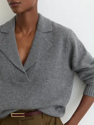 REISS Wool-cashmere Collared Knit Jumper