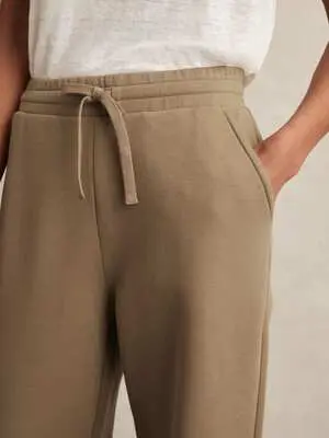 REISS Cotton-blend Interlock Wide-leg Joggers