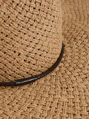 REISS Paper Woven Wide Brim Straw Hat
