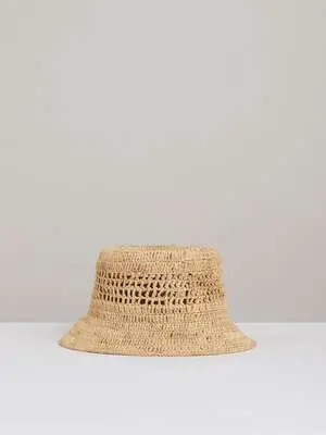 REISS Ramona Bucket Hat Straw Plain