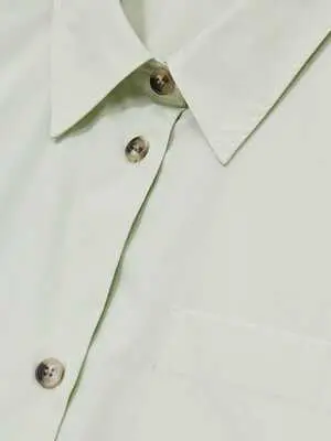 REISS Cotton Short Sleeve Shirt With Tortoiseshell-effect Buttons