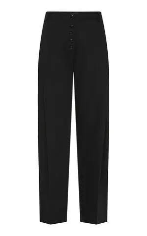 ST. AGNI Button Front Pleat Pants - Black