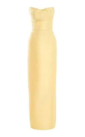 Monique Lhuillier Strapless Column Gown - Yellow