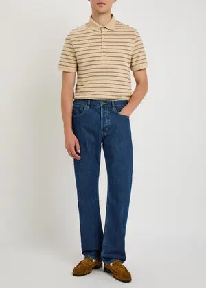 Valentino Garavani Striped Piqué Cotton Polo Shirt