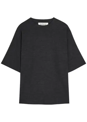 RÓHE Oversized Merino Wool T-shirt - Black