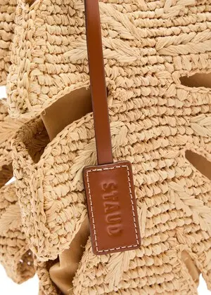 Staud Palm Raffia Top Handle Bag