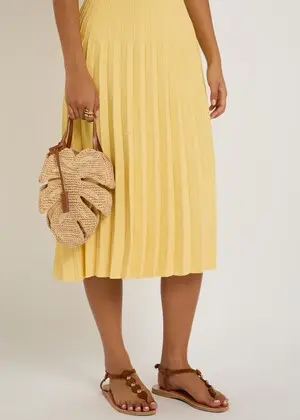 Staud Palm Raffia Top Handle Bag