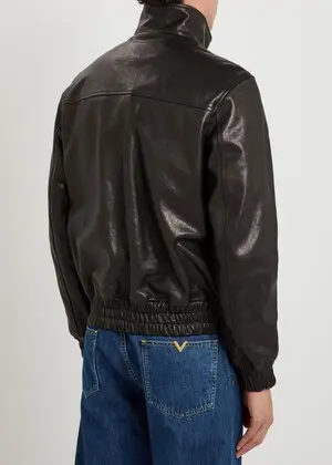 Valentino Garavani Funnel-neck Leather Jacket