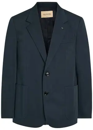 Valentino Garavani Cotton Gabardine Blazer - Navy
