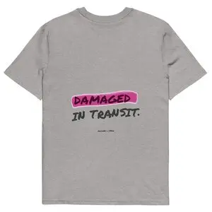 ANCHOR & CREW Heather Out For Delivery Annotations Organic Cotton T-shirt - Grey