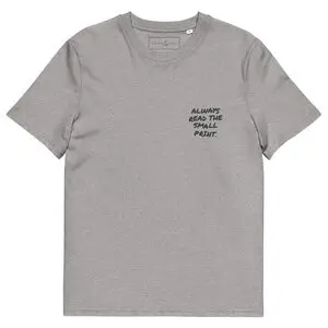 ANCHOR & CREW Heather Small Print Annotations Organic Cotton T-shirt - Grey