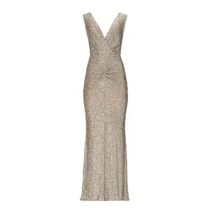 LITA COUTURE All Eyes On You Sequin Gown Dress - Silver