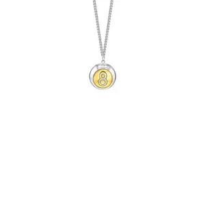 TRUE ROCKS New 2-tone 8 Ball Mini Pendant - Silver