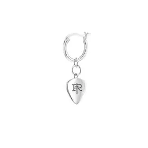 TRUE ROCKS Sterling Plectrum Sterling On Hoop Earring - Silver
