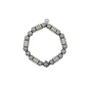 MHART Hematite Caged Gemstone Bracelet - Silver