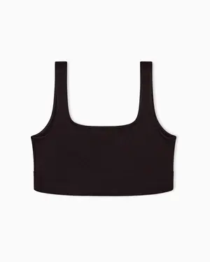 Armani Exchange Slim-fit Top In Recycled Heavy Rib Jersey