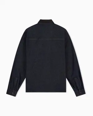 Armani Exchange Oversized Shirt In Stretch Cotton Denim