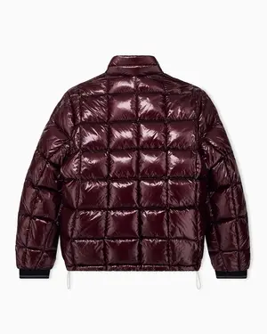 Armani Exchange Quilted Down Jacket With Stand Collar - Red