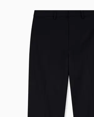Armani Exchange Regular Fit Trousers Stretch Viscose - Black