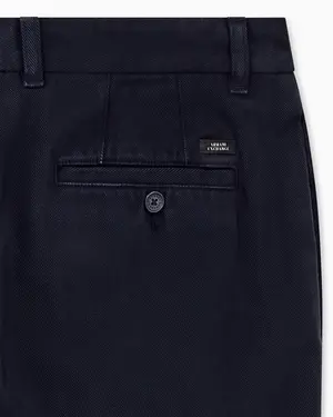 Armani Exchange Regular Fit Trousers Garment-dyed Cotton