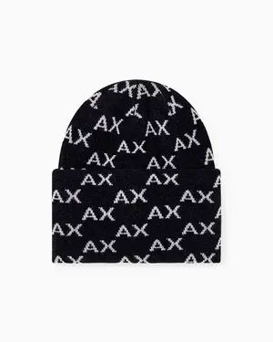 Armani Exchange Beanie Hat Viscose Blend - Black