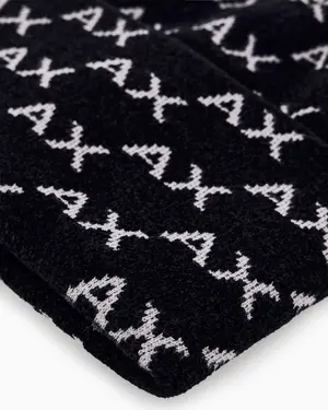 Armani Exchange Beanie Hat Viscose Blend - Black