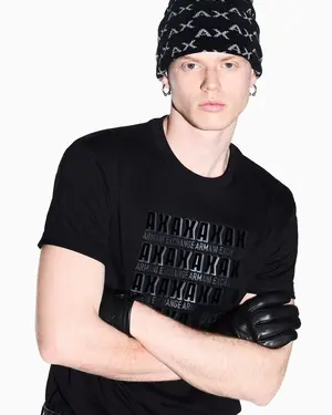 Armani Exchange Beanie Hat Viscose Blend - Black