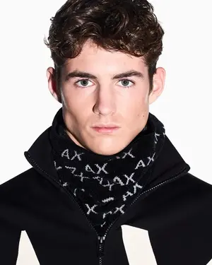 Armani Exchange Scarf Knitted In Blended Fabric - Black