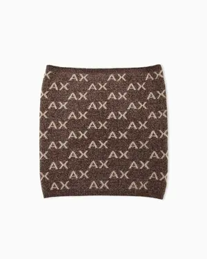 Armani Exchange Scarf Knitted In Blended Fabric - Brown