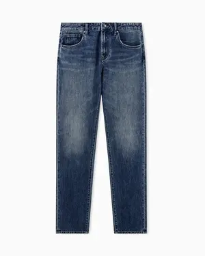 Armani Exchange Slim Fit 5-pocket Pant In Washed Comfort - Blue