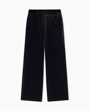 Armani Exchange Regular Fit Trousers In Stretch Velvet