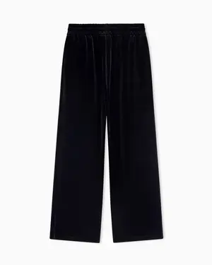 Armani Exchange Regular Fit Trousers In Stretch Velvet