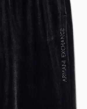 Armani Exchange Regular Fit Trousers In Stretch Velvet
