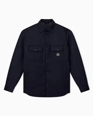 Armani Exchange Quilted Sleeve Shirt Jacket - Navy Blue