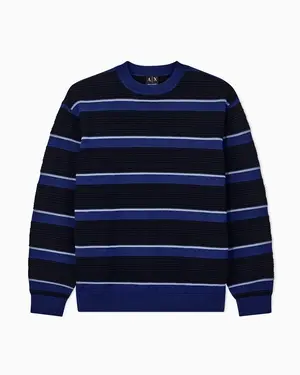 Armani Exchange Regular Fit Pullover In Virgin Wool And Cotton Blend