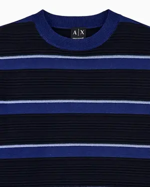 Armani Exchange Regular Fit Pullover In Virgin Wool And Cotton Blend