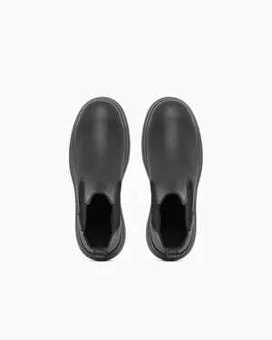 Armani Exchange Matte Action Leather Chelsea Boots