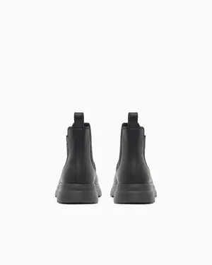 Armani Exchange Matte Action Leather Chelsea Boots